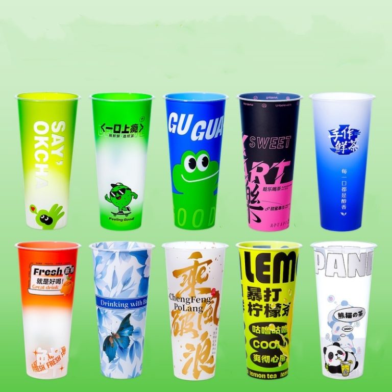 Wholesale 16oz 22oz In-mold Labeled PP Boba Cups – Disposable Leak ...